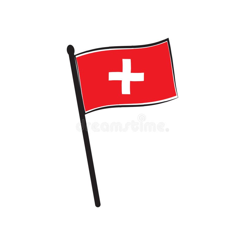 Swiss flag icon stock vector. Illustration of event - 282931987