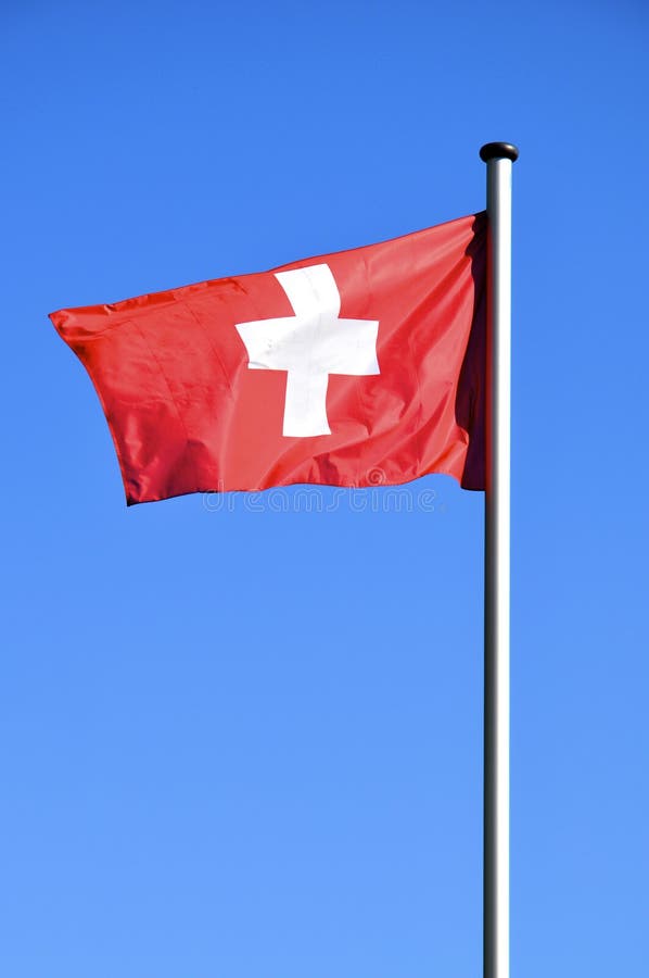 Swiss Flag Waving in the Wind Stock Image - Image of europe, ensign ...