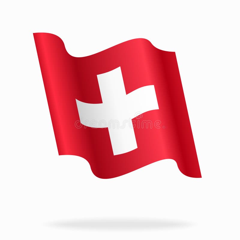 Swiss Flag Wavy Background Layout. Vector Illustration. Stock ...