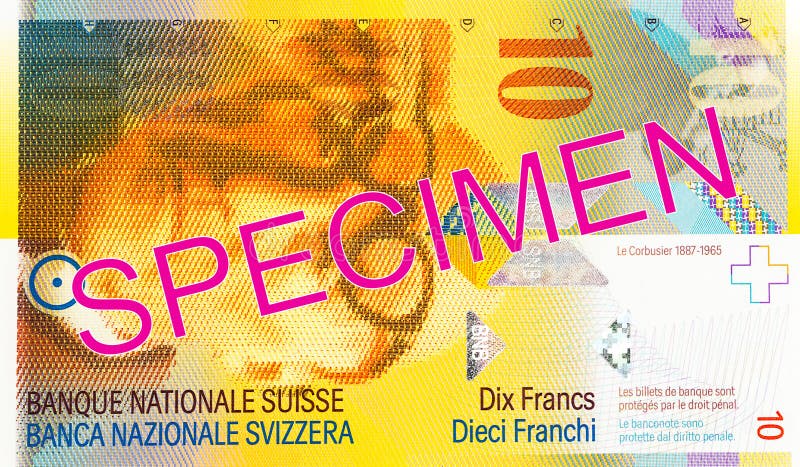 1 Swiss Franc Coin Against 10 Swiss Franc Note Obverse Stock Image ...