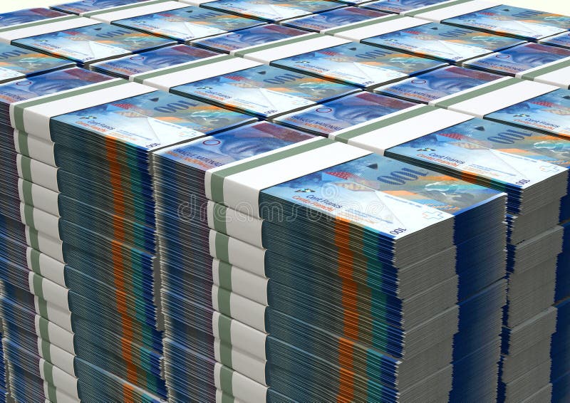 Swiss Franc Notes Bundles Stack Stock Photo - Image of bills, cash ...