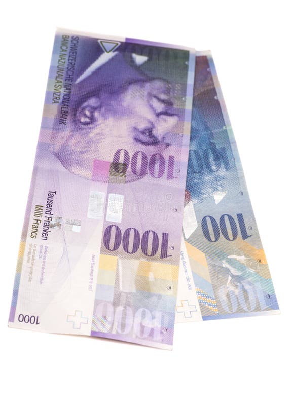 Swiss 1000 and 100 Franc Notes Stock Image - Image of swiss, franc ...
