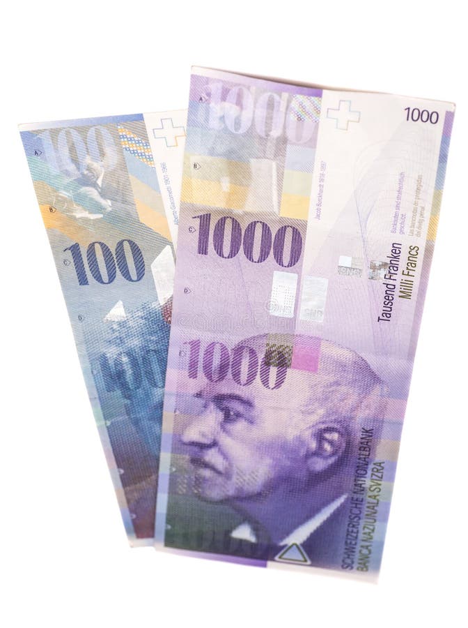 Swiss 1000 and 100 Franc Notes Stock Image - Image of notes, franc ...