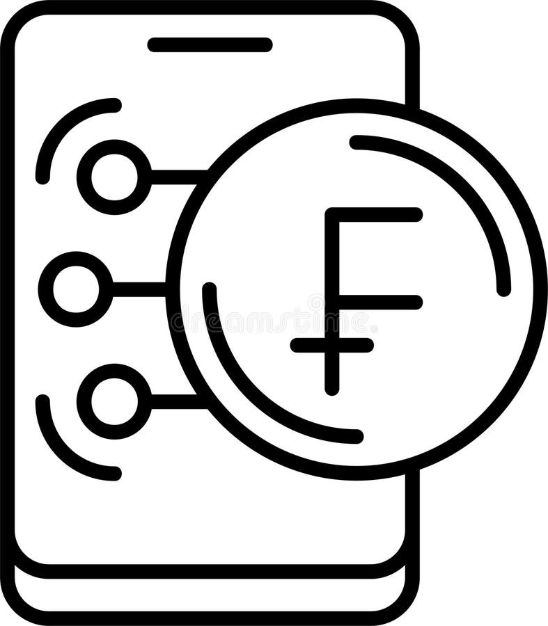 Swiss Franc Outline Vector Icon Stock Vector - Illustration of currency ...