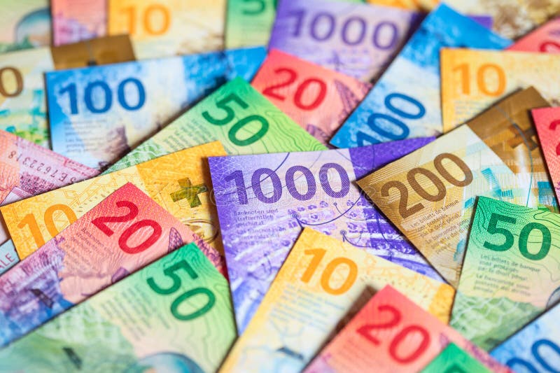 Swiss francs stock image. Image of salary, rappen, success - 286218763