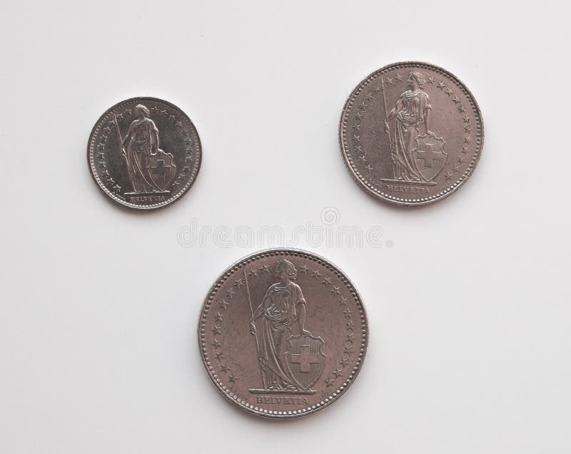 Swiss franc (CHF) coin stock photo. Image of europe, sell - 33832406
