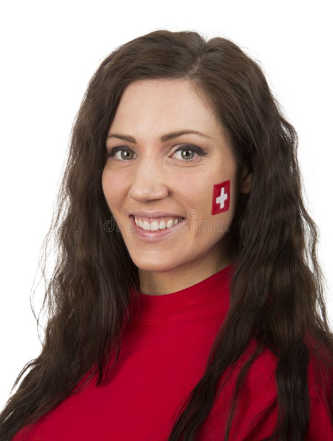 Human Face Painted Flag Switzerland Stock Photos - Free & Royalty-Free ...