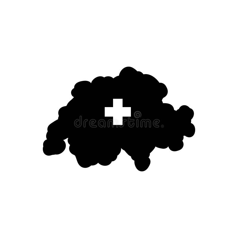 Black Solid Icon for Swiss, Switzerland and Map Stock Vector ...