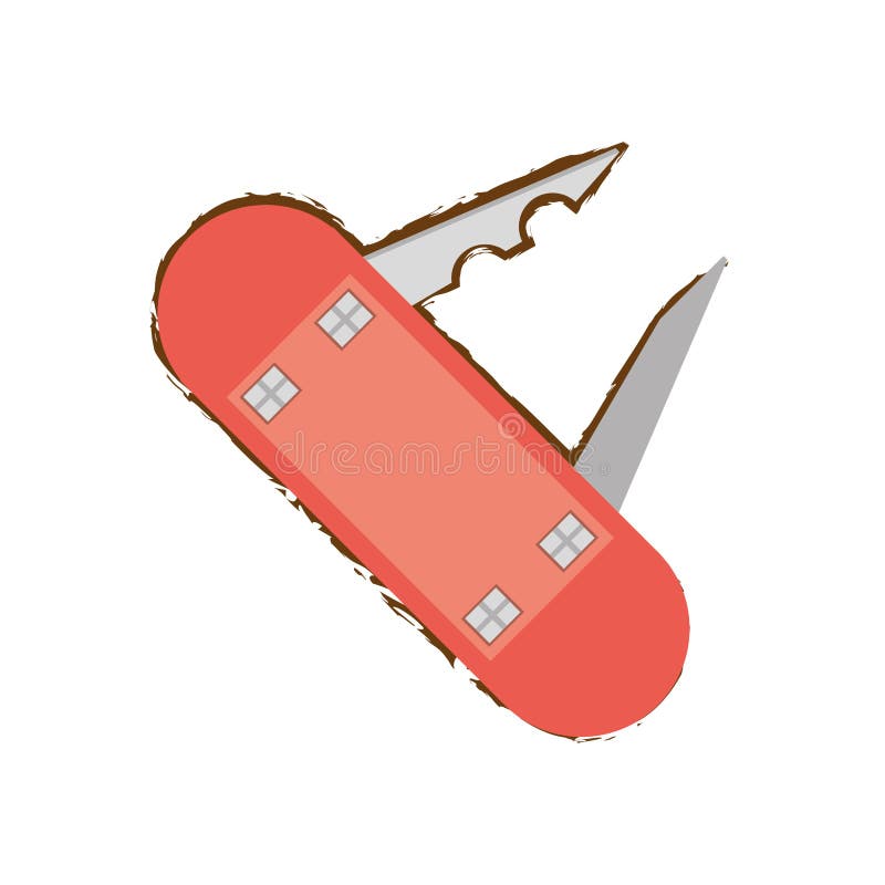 Swiss Knife Multi Tool Camping Color Sketch Stock Illustration ...