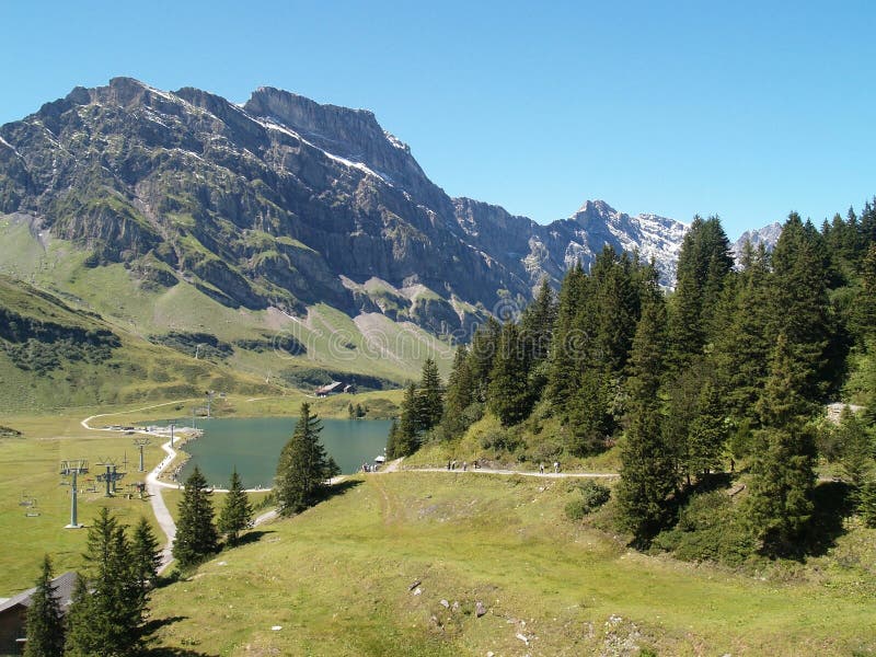 Swiss landscape stock photo. Image of scenery, small, lake - 1496736