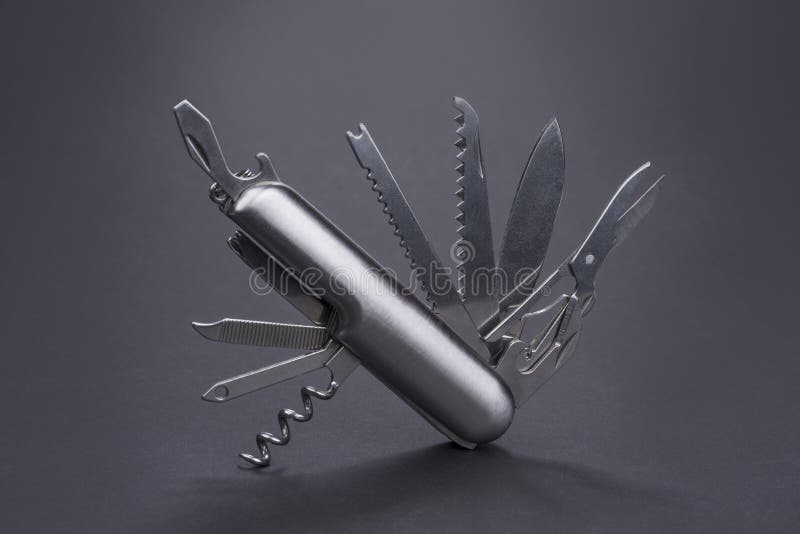 Swiss Many Task Army Knife. Multi Tool Pocket Knife Stock Photo - Image ...