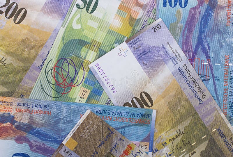 Swiss Money Frank Abstract Background or Texture. Stock Photo - Image ...