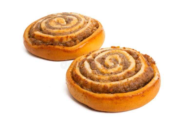 Swiss Pastry with Nuts Isolated Stock Photo - Image of closeup, brown ...