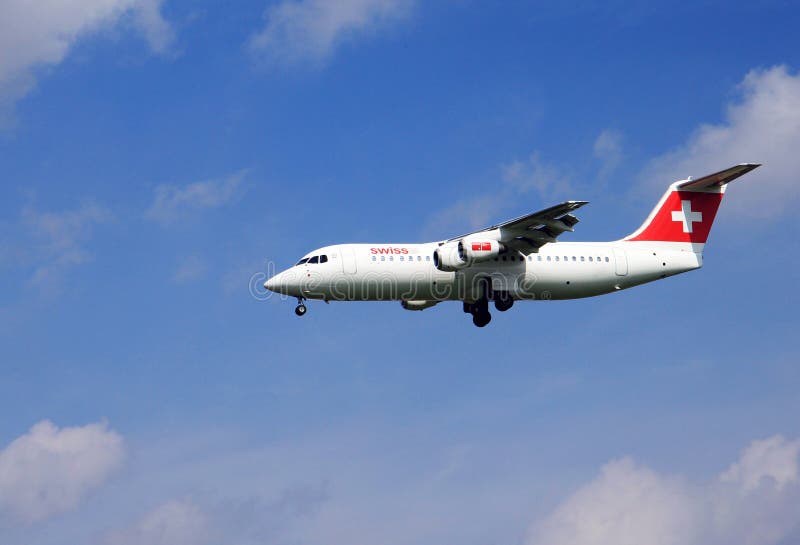 Swiss plane editorial image. Image of aviation, flight - 20839275