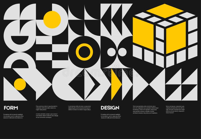 Swiss Poster Design Template Layout with Clean Typography and Vector ...