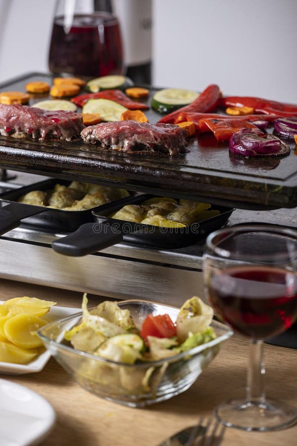 Swiss raclette stock image. Image of steak, boiled, gastronomy - 278124453