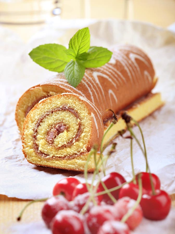 Swiss roll stock image. Image of baked, dessert, cream - 10431085