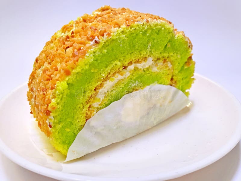 Swiss roll cake stock photo. Image of snack, peanut - 281568936