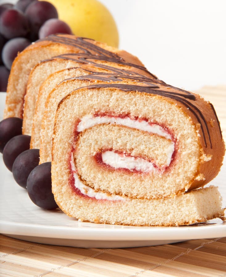 Jam Roll 2 stock photo. Image of sliced, dessert, tooth - 3099798