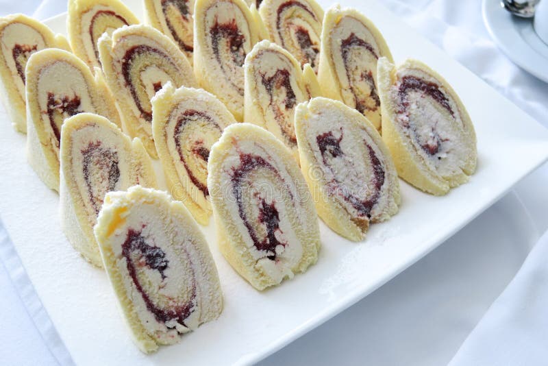 Swiss roll stock image. Image of sweet, frosting, confectionery - 77109835