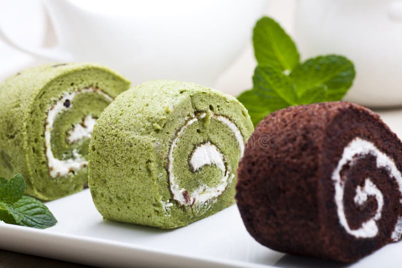 Swiss rolls stock photo. Image of delicious, plate, chocolate - 25923292