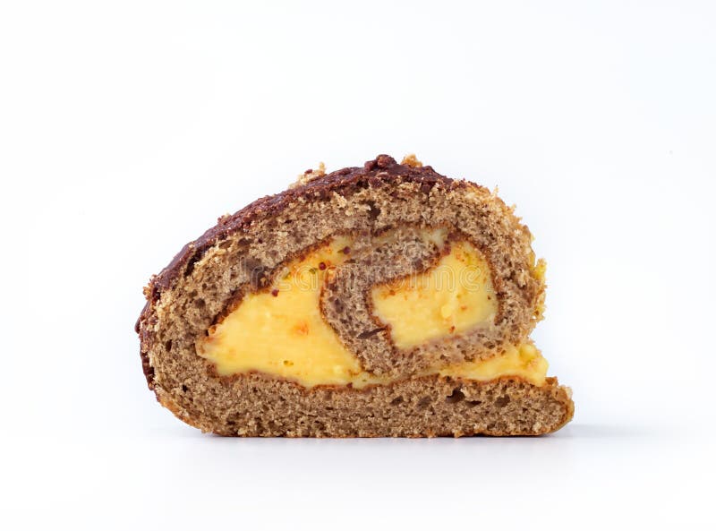 Swiss Sponge Roll with Cream Stock Image - Image of roulade, roll: 28016959