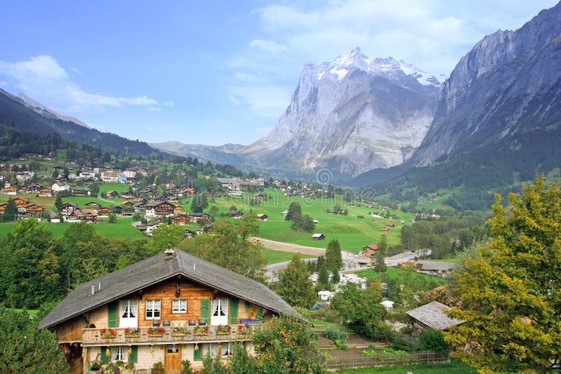 Swiss valley view stock image. Image of britvich, morning - 8163077