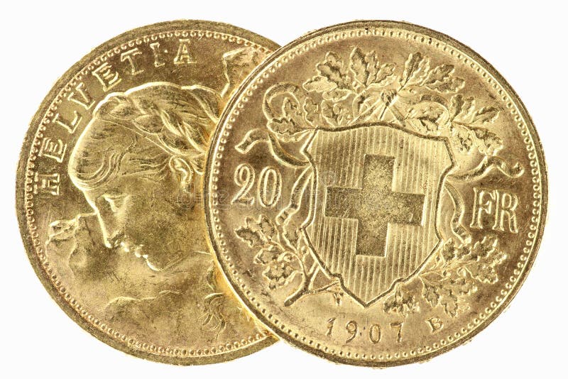 Swiss Vreneli gold coins stock photo. Image of head, numismatics - 78873184