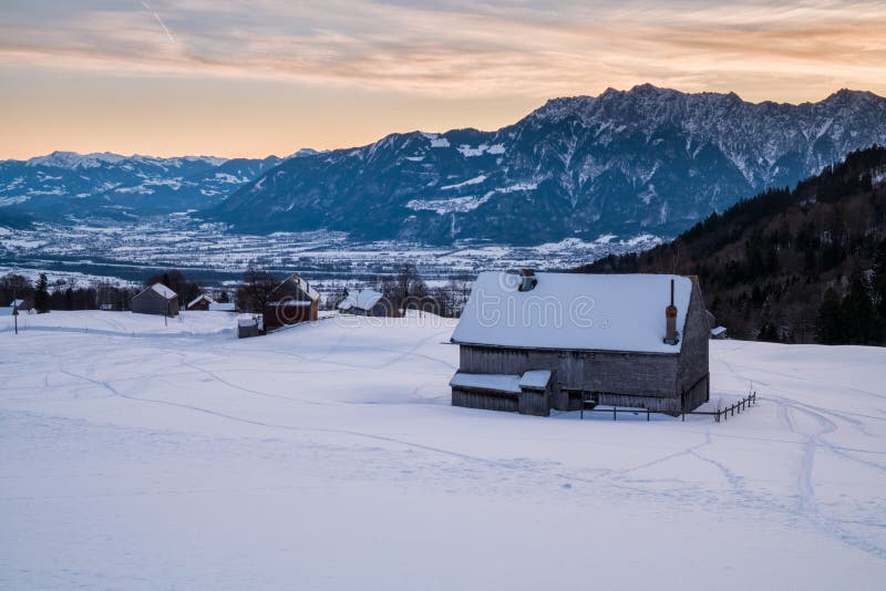 Swiss Winter - Huts in the Snow Stock Photo - Image of helvetia ...