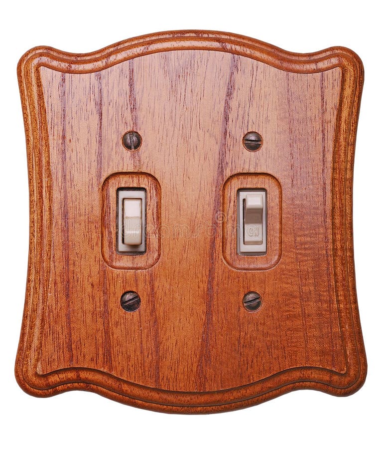 Double Electric Light Switch Wooden Panel Close Up Stock Photos - Free ...