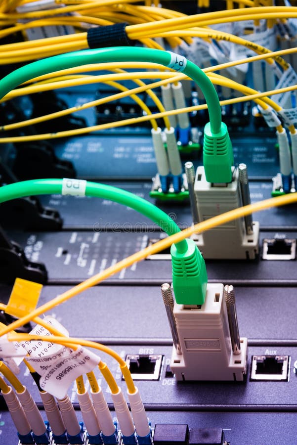 Switch Board with Connected Network Cables Stock Image - Image of ...