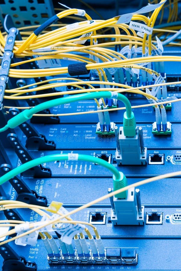 Switch Board with Connected Network Cables Stock Image - Image of ...