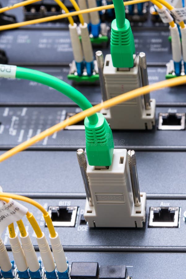 Switch Board with Connected Network Cables Stock Photo - Image of board ...