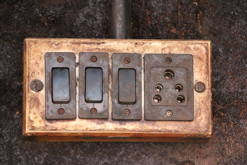 Switch Box Which is Very Old and Dirty Stock Image - Image of switch ...