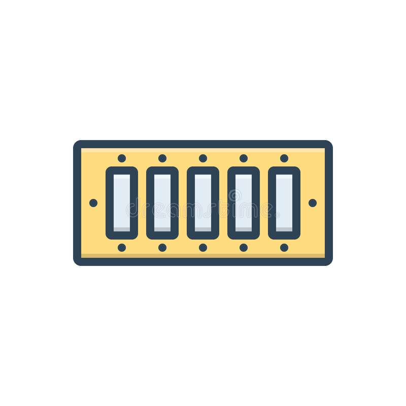 Color Illustration Icon for Switch Boxes, Button and Appliance Stock ...