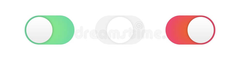 Switch Button. on Off UI Symbols, Active and Inactive Interface Elements, Round Tap Interaction ...