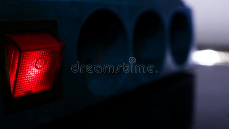 Switch Button with Red Light Stock Photo - Image of background, button ...