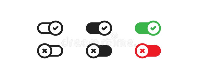 Toggle Vector Switch Slider Button On Off Mobile Phone Ui Interface Turn Power Control Web