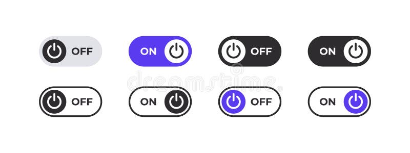 Switch Buttons. on and Off Icons. on Off Switcher Stock Vector ...
