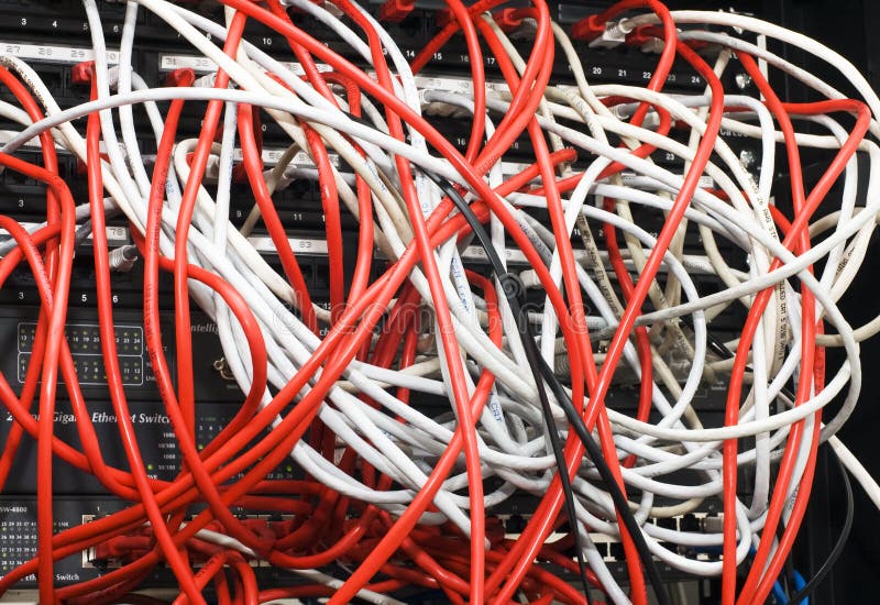 Switch and cables stock image. Image of data, plug, cable - 3973365