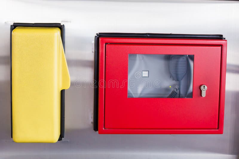 Switch Control Box and Emergency Call in Skytrain Station. Electronic ...