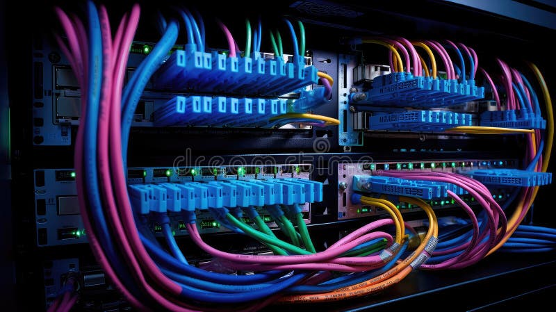 Switch ethernet cables stock illustration. Illustration of networking ...