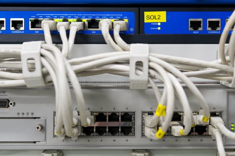 Patch panel and switch stock image. Image of connect - 10379039