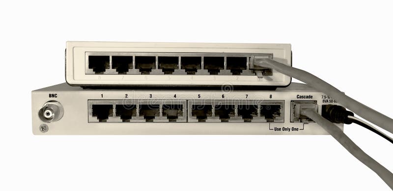 Switch hub and router stock image. Image of router, power - 45149939