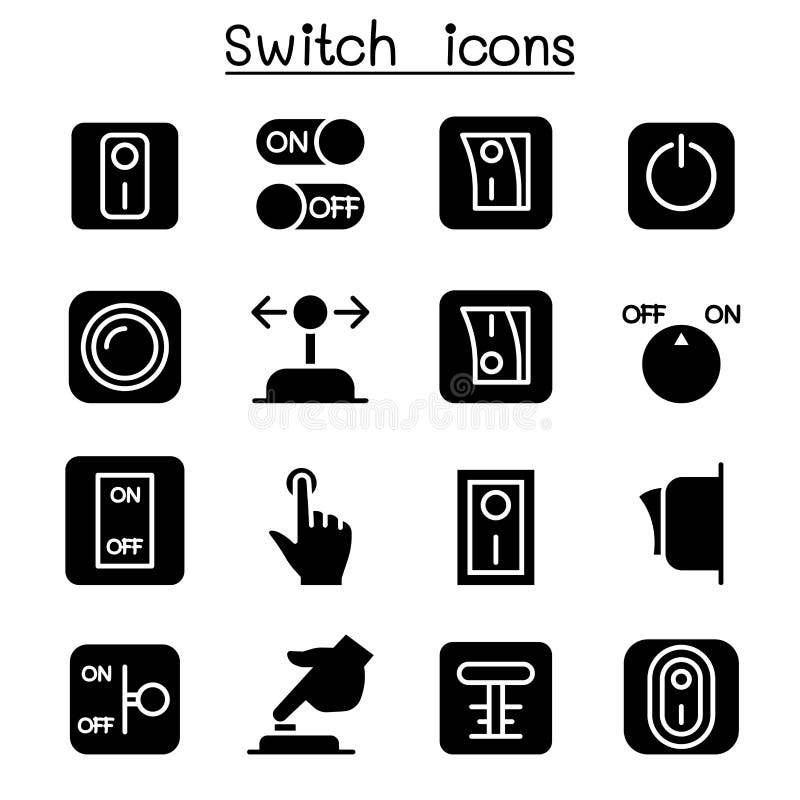 Switch icon set stock vector. Illustration of industrial - 108138746