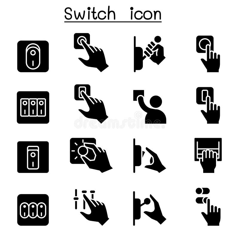 Switch icon set stock vector. Illustration of industrial - 108138746