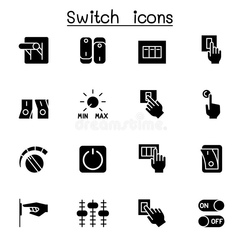Switch Icon Set Vector Illustration Graphic Design Solid Style Stock ...