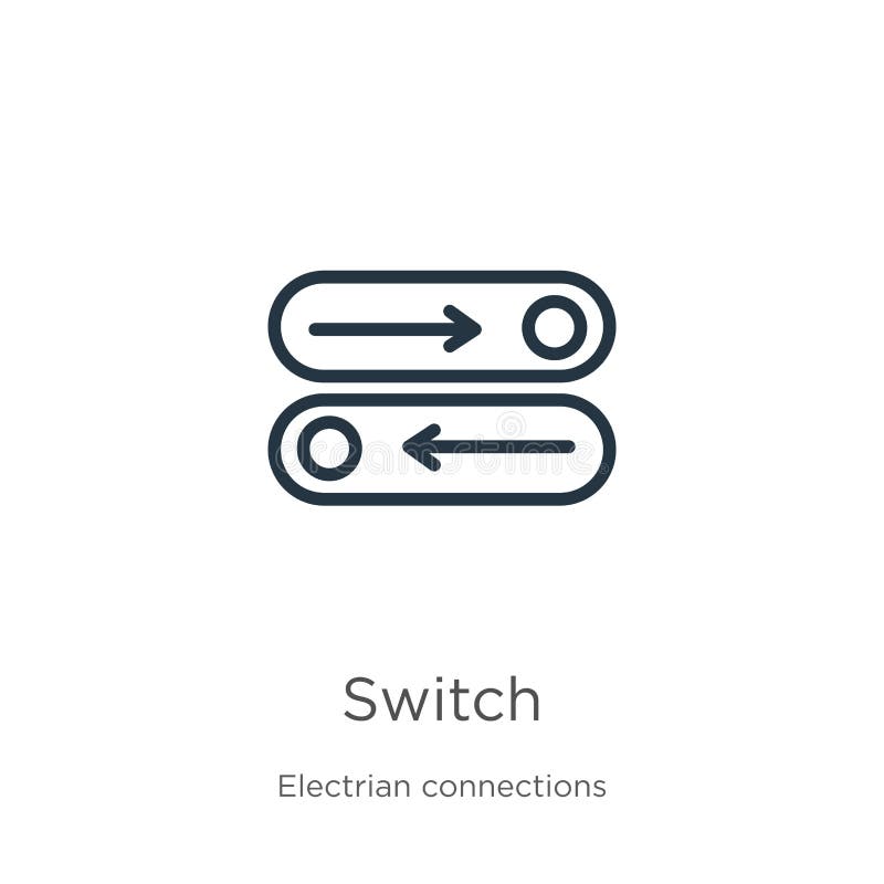 Switch Icon. Thin Linear Switch Outline Icon Isolated on White ...