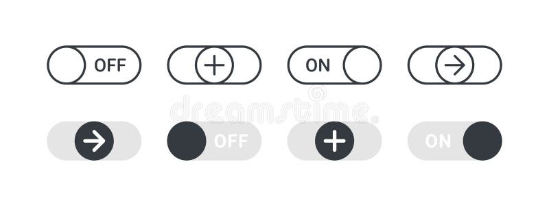Switch Icons. Switches with Different Signs. Toggle Element for Mobile ...