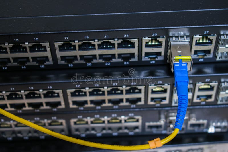 Switch Inserted Therein the Optical Module and Cable Internet Stock ...